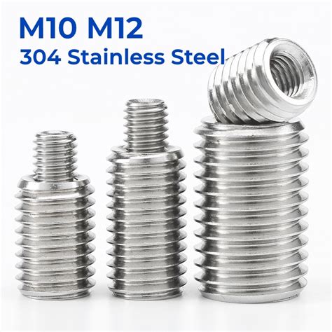 M M Stainless Steel Inside Outside Thread Adapter Screw Nuts Insert Sleeve Converter Nut