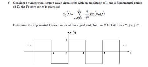 Solved Consider A Symmetrical Square Wave Signal X2t With