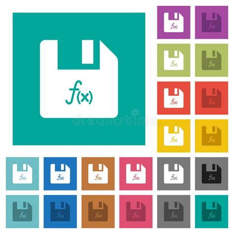 File Functions Square Flat Multi Colored Icons Stock Vector Illustration Of Functionality