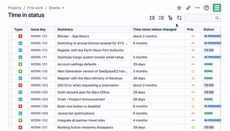 jql query to show days in column for issues