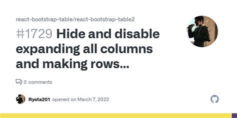 Hide And Disable Expanding All Columns And Making Rows Expandable