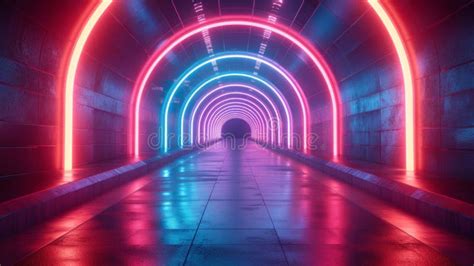 Bright Neon Lights And Futuristic Designs Create A Dynamic Energetic