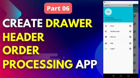 Building An Order Processing App With Flutter How To Create Drawer Using Flutter Part 06