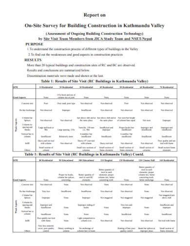 FREE Building Construction Report Samples To Download
