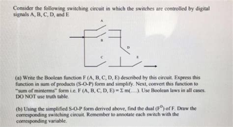 solved consider the following switching circuit in which the