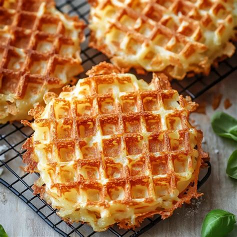 Crispy Potato Waffles With Cheese Yummy Gusto