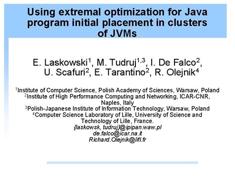 Using Extremal Optimization For Java Program Initial Placement