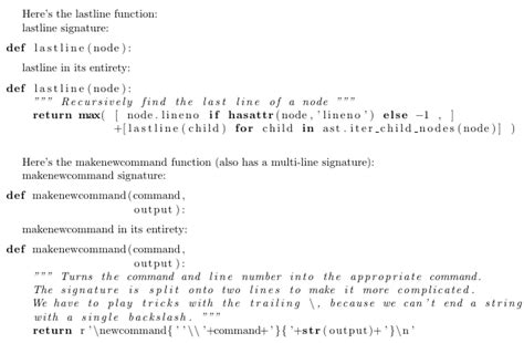 Syncing Python Code With Latex Document Using Listings Package Tex