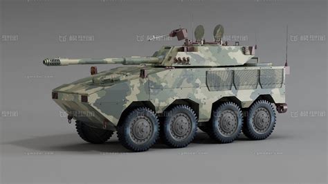 Ztl 11式轮式突击车 105毫米突击模型 装甲车／坦克模型库 3ds Maxmax模型下载 Cg模型网