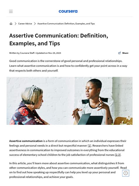 001 Assertive Communication Definition Examples And Tips Coursera