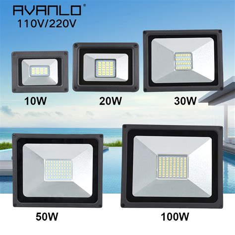 Led 투광 조명 스포트라이트 Ip65 방수 야외 정원 램프 10w 20w 30w 50w 100w 110v