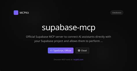 Supabase Mcp Databases Mcp Tool Mcpkit Mcpkit Mcp Tools Directory
