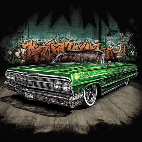 Convertible 1963 1964 Chevrolet Impala Lowrider Art Chevy Low Rider