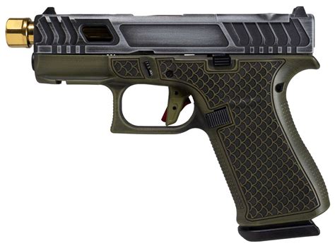 Glock 43x Green Tarpon Threaded Gold Barrel Battlehawk Armory