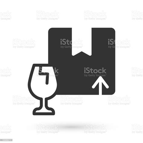 흰색 배경에 격리 깨진 유리 아이콘의 깨지기 쉬운 콘텐츠 기호회색 배달 패키지 상자 상자 포장 소포 표지판 벡터 아이콘에 대한 스톡 벡터 아트 및 기타 이미지 Istock