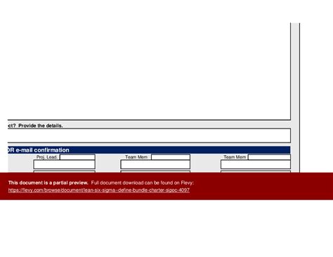 Lean Six Sigma Define Bundle Charter SIPOC Template Excel XLS