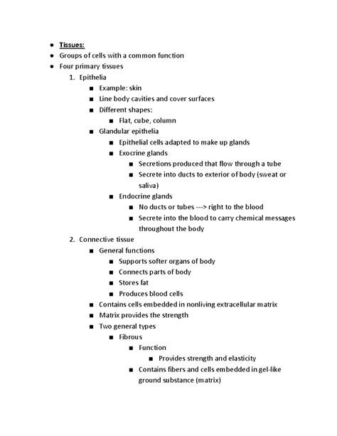 Chapter 4 Chapter 4 Tissues Groups Of Cells With A Common Function Four Primary Tissues