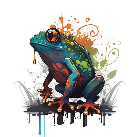 Premium AI Image Dart Frog Character Graffiti Art Style Vector