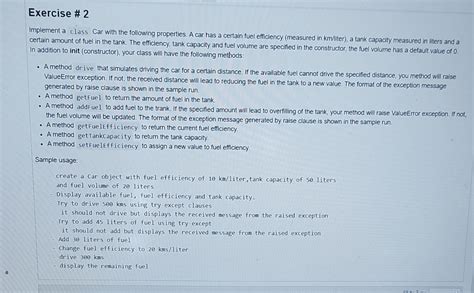 Solved Implement A Class Car With The Following Properties Chegg