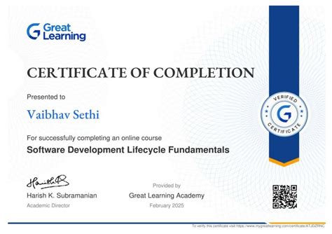 Completed A Course On Sdlc From Great Learning Vaibhav Sethi Posted