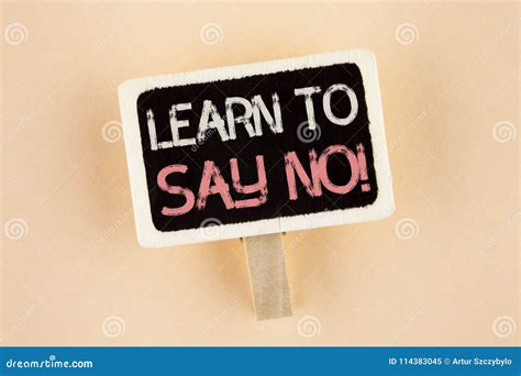Handwriting Text Learn To Say No Motivational Call Concept Meaning