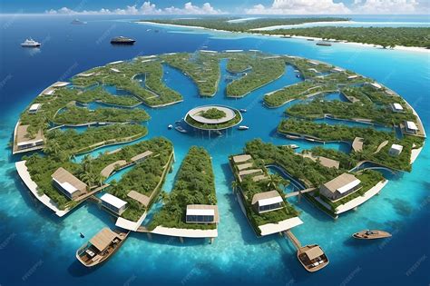 Premium Photo Maldives Floating City A Visionary Paradise Above The Waves