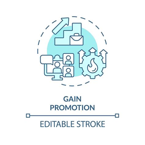2d Editable Blue Icon Gain Promotion Concept Monochromatic Isolated Vector Mooc Thin Line