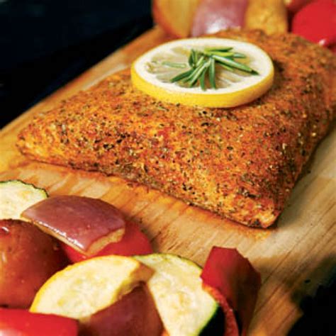 Cedar Plank Salmon With Roasted Vegetables Farm Flavor Recipe