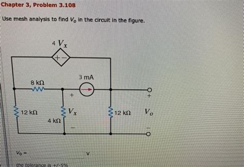 solved chapter 3 problem 3 107 circuit solution find v