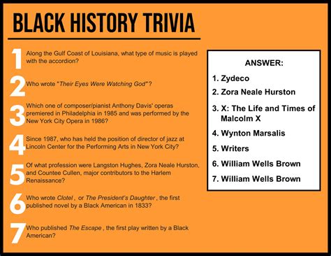 Black History Trivia Questions And Answers - 10 Free PDF Printables | Printablee
