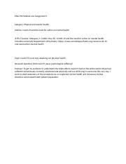 Eng Module Assignment Docx ENG Module One Assignment Category Physical And Mental