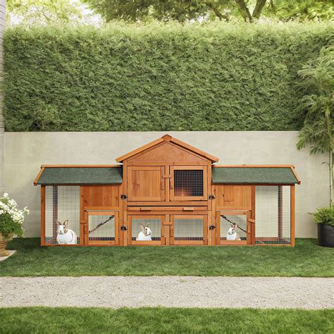 Pefilos 79 Large Rabbit Hutches For Outdoor Bunny Cage With 2 Runs