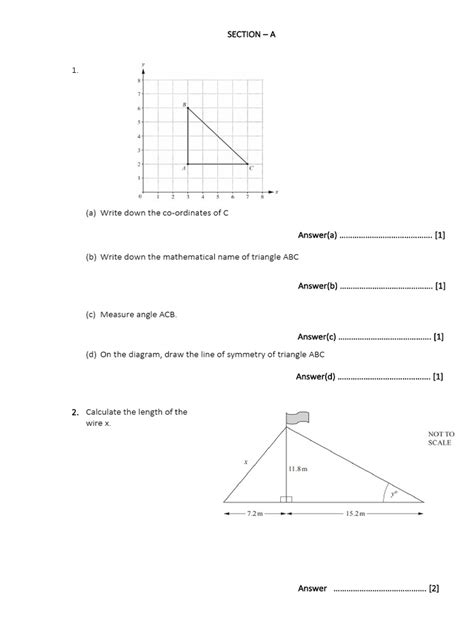 Sa 2 Sample Paper 1 Igcse Pdf Euclidean Geometry Elementary
