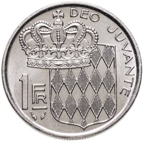 Монета Монако 1 франк 1982 стоимостью 790 руб.