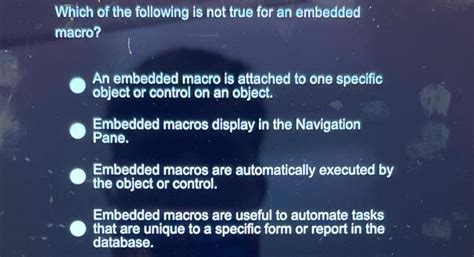 Solved Which Of The Following Is Not True For An Embedded