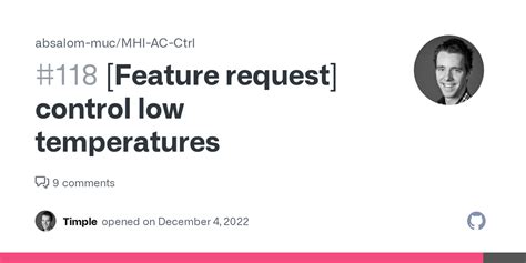 Feature Request Control Low Temperatures · Issue 118 · Absalom Muc