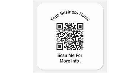 Create Your Own Business Qr Code Square Sticker Zazzle