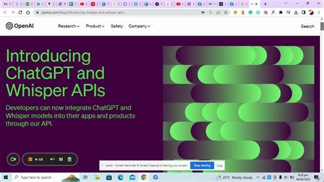 Chatgpt Api Chatgpt And Whisper Apis How To Use Chat Gpt Api Youtube