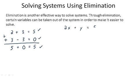Solving Systems Using Elimination Overview Video Algebra CK Foundation