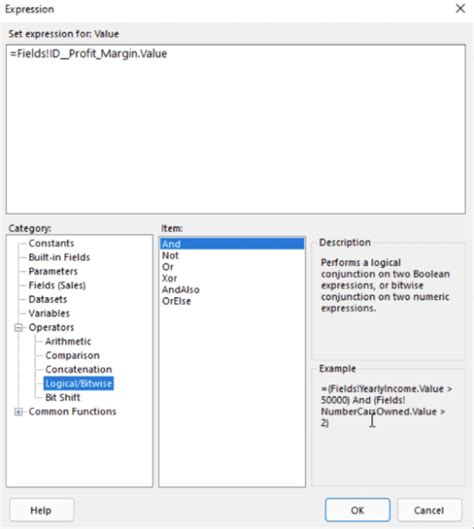 Expression Builder Applying Conditional Formatting On Paginated