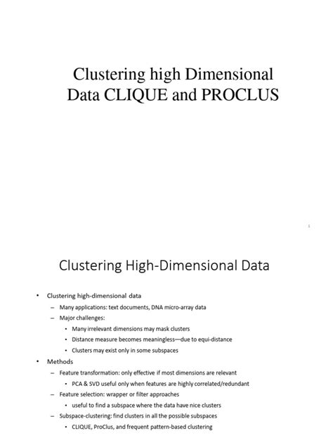 Clique And Proclus Download Free Pdf Cluster Analysis Algorithms And Data Structures