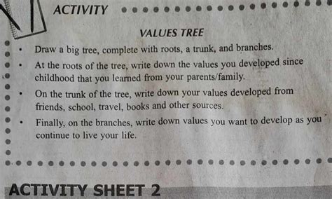 ACTIVITY VALUES TREE Draw A Big Tree StudyX