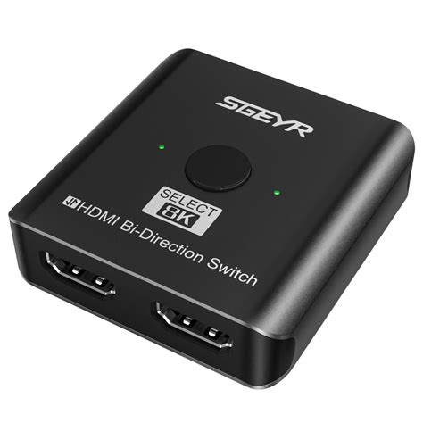 Sgeyr Bi Directional Hdmi Switcher 2 In 1 Out Hdmi Splitter 2 In 1 Out 8k Bidirectional