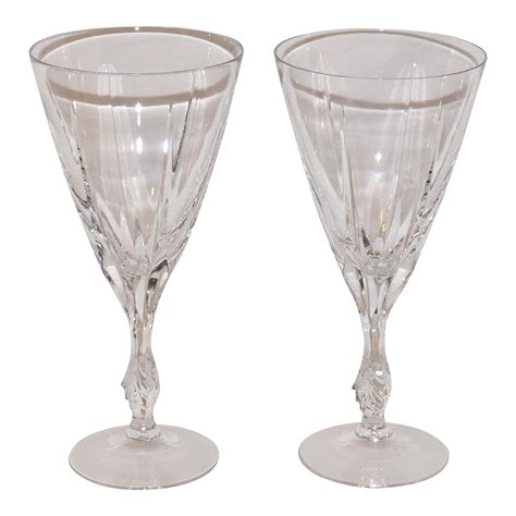 Vintage Pair Of Gorham Large Crystal Water Goblets Drinking Glasses Made In West Germany Chairish