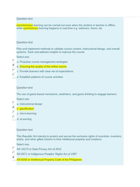 quiz 1 1 pdf educational technology learning