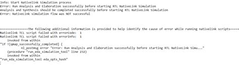 Help Pls Nativelink Tcl Script Failed With Errorcode 1 Intel Community