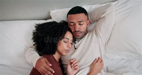Relax Sleeping And Couple With Cuddle In Bed For Rest Blanket And Cozy Morning In Bedroom Top