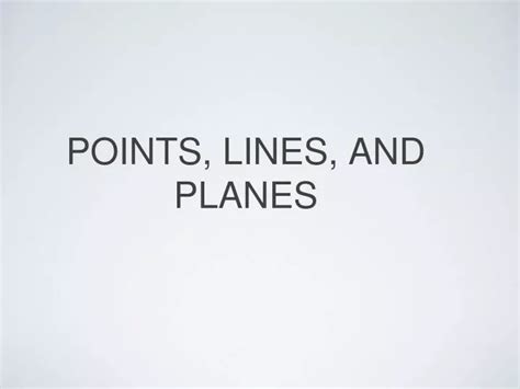 PPT POINTS LINES AND PLANES PowerPoint Presentation Free Download ID