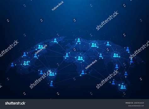 Internet Network Business Connecting People Around Stock Vector Royalty Free 2462914425