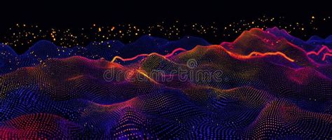 Terabytes Of Binary Code Data Surging In An Information Stream A Wavy